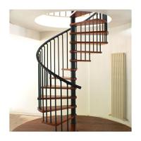 China Single beam wood step stairs exterior aluminum spiral staircase for sale