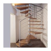 China Single beam wood step stairs exterior aluminum spiral staircase for sale