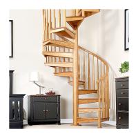 China Single beam wood step stairs exterior aluminum spiral staircase for sale