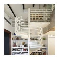 China Residential Wood glass stairs outside spiral staircase for sale