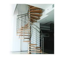 China Residential Wood glass stairs outside spiral staircase for sale