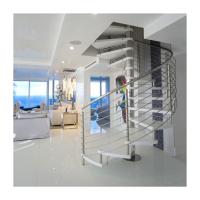 China In simple design steel wood steps stairs unique spiral staircase for sale