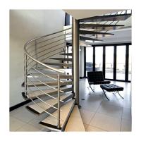 China In simple design steel wood steps stairs unique spiral staircase for sale