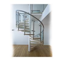 China In simple design steel wood steps stairs unique spiral staircase for sale