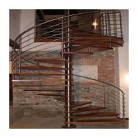 China In simple design steel wood steps stairs unique spiral staircase for sale