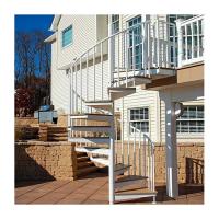 China In simple design steel wood steps stairs unique spiral staircase for sale