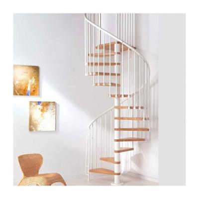 China Foshan factory royal wood stairs prefabricated glass spiral staircase for sale