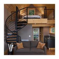 China High quality toughened steel wood steps stairs galvanized steel spiral staircase for sale