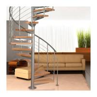 China High quality toughened steel wood steps stairs galvanized steel spiral staircase for sale