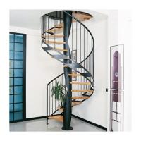 China High quality toughened steel wood steps stairs galvanized steel spiral staircase for sale