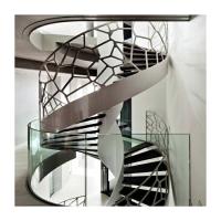 China Foshan factory wooden curved stairs pragmatic spiral staircase for sale