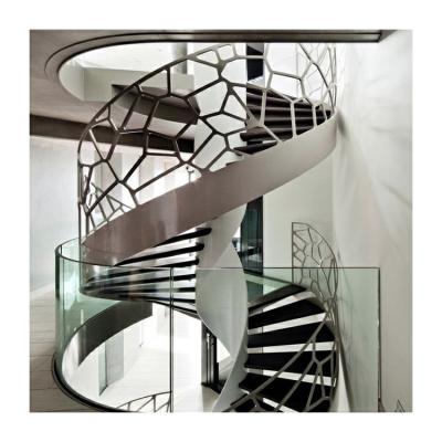 China Foshan factory wooden curved stairs pragmatic spiral staircase for sale