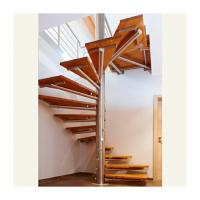 China Wholesale agent painting rubber wood step stairs single beam steel spiral staircase for sale