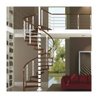 China Wholesale agent painting rubber wood step stairs single beam steel spiral staircase for sale