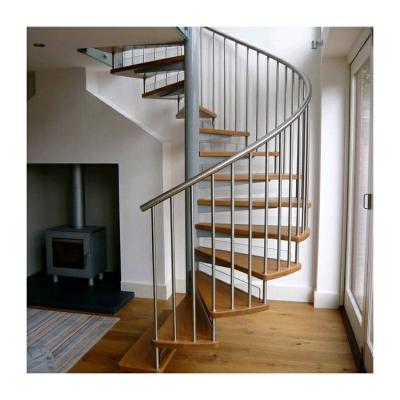 China Apartment wooden round stairs high qaulity indoor spiral staircase for sale