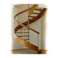 China Apartment wooden round stairs high qaulity indoor spiral staircase for sale