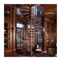 China China supplier wood steps indoor stairs timber spiral staircase for sale