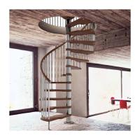 China Museum antique wood stairs grand spiral staircase for sale