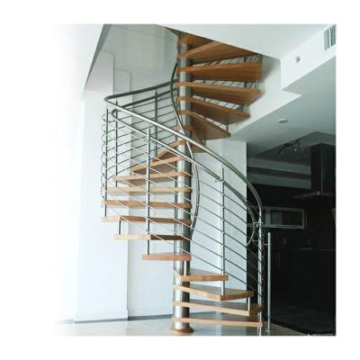 China Step stool carbon steel wood stairs tiny spiral staircase for sale