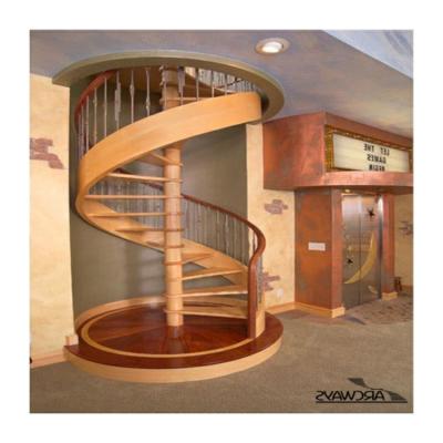 China Factory various color solid wooden tread stairs fashion spiral staircase for sale