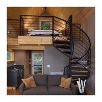 China Villa wood steel stair adjustable best sell spiral staircase for sale