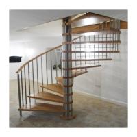 China Villa wood steel stair adjustable best sell spiral staircase for sale