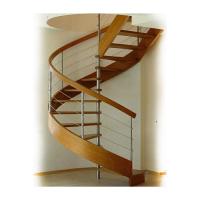 China Hotel interior wood stairs concrete spiral staircase for sale