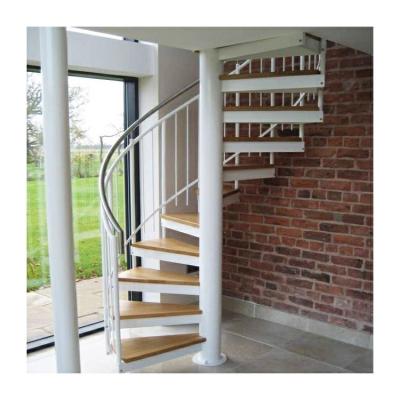 China Central post stringer wood tread stairs office spiral staircase for sale