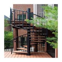 China General direct sales safety white wooden tread stairs house spiral staircase for sale
