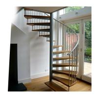 China Museum wood steps for indoor stairs rod fencing spiral staircase for sale