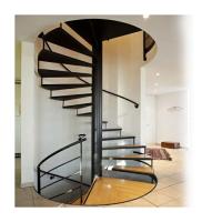 China Central beam round wood stairs special spiral staircase for sale