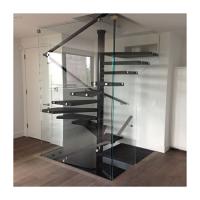 China Department steel wood tread stairs safe reliable spiral staircase for sale