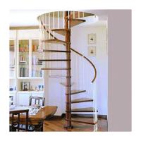 China Household individual white wood tread stairs rod baluster spiral staircase for sale