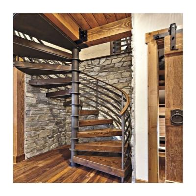 China Antique style solid wood stairs hot sale spiral staircase for sale