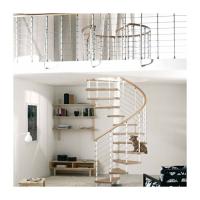 China House project oak tread curved stairs led spiral staircase for sale