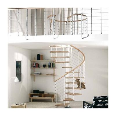 China House project oak tread curved stairs led spiral staircase for sale