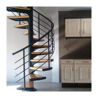 China China factory wooden tread use stairs cheap modern spiral staircase for sale