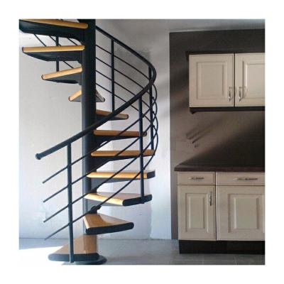 China China factory wooden tread use stairs cheap modern spiral staircase for sale