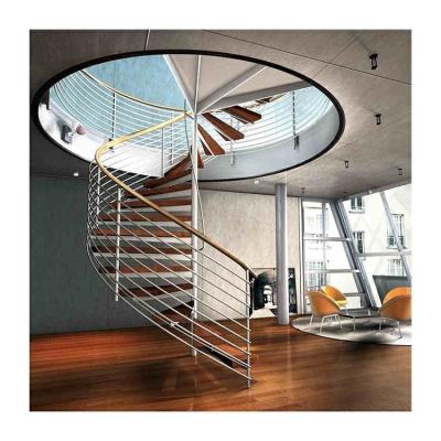 China WilliamArchi curved wood stairs mild steel glass spiral staircase for sale