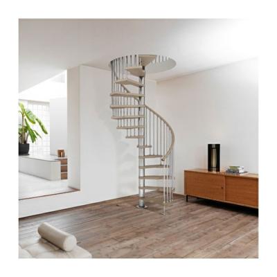 China Manufacturer solid wood treads stairs interior spiral staircase for sale