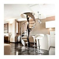 China Small space use indoor prefabricated steel wood stair design spiral staircase for sale