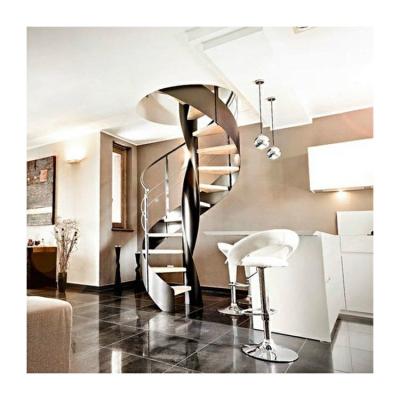 China Small space use indoor prefabricated steel wood stair design spiral staircase for sale