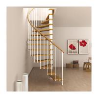 China Small space use indoor prefabricated steel wood stair design spiral staircase for sale