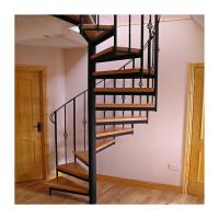 China Firm cable cable composite metal wood stair Steel Structure Spiral Staircase for sale