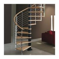 China General direct sales arc style wood stair home use spiral staircase for sale