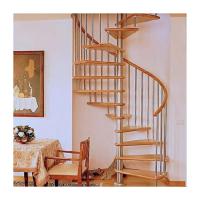 China General direct sales arc style wood stair home use spiral staircase for sale