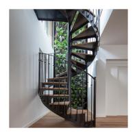 China General direct sales arc style wood stair home use spiral staircase for sale