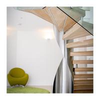 China General direct sales arc style wood stair home use spiral staircase for sale