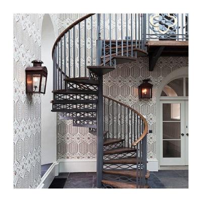 China In simple design wood stair aluminum spiral staircase for sale