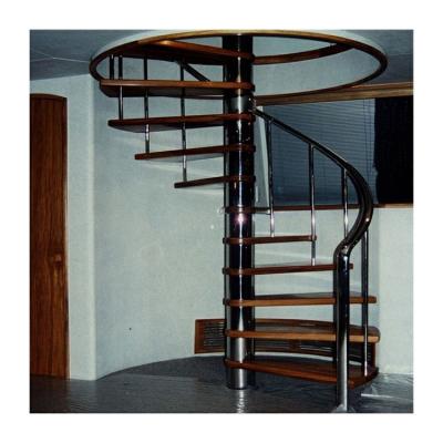 China Steel stringer wood tread spiral staircase price building spiral stairs for sale